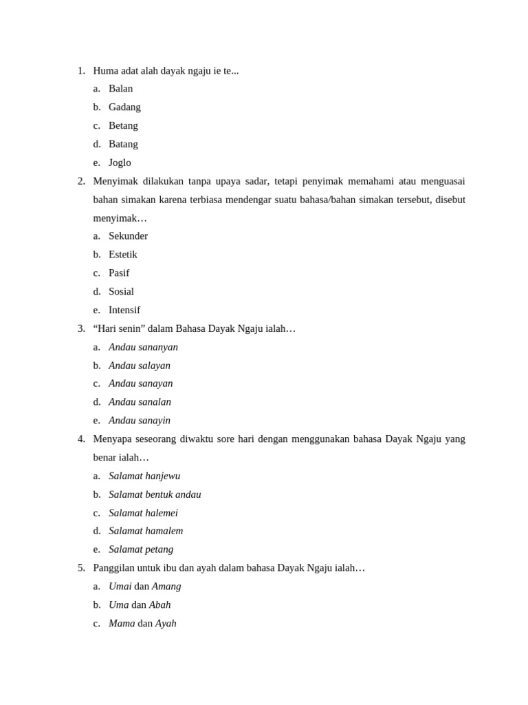 Soal Mulok | PDF
