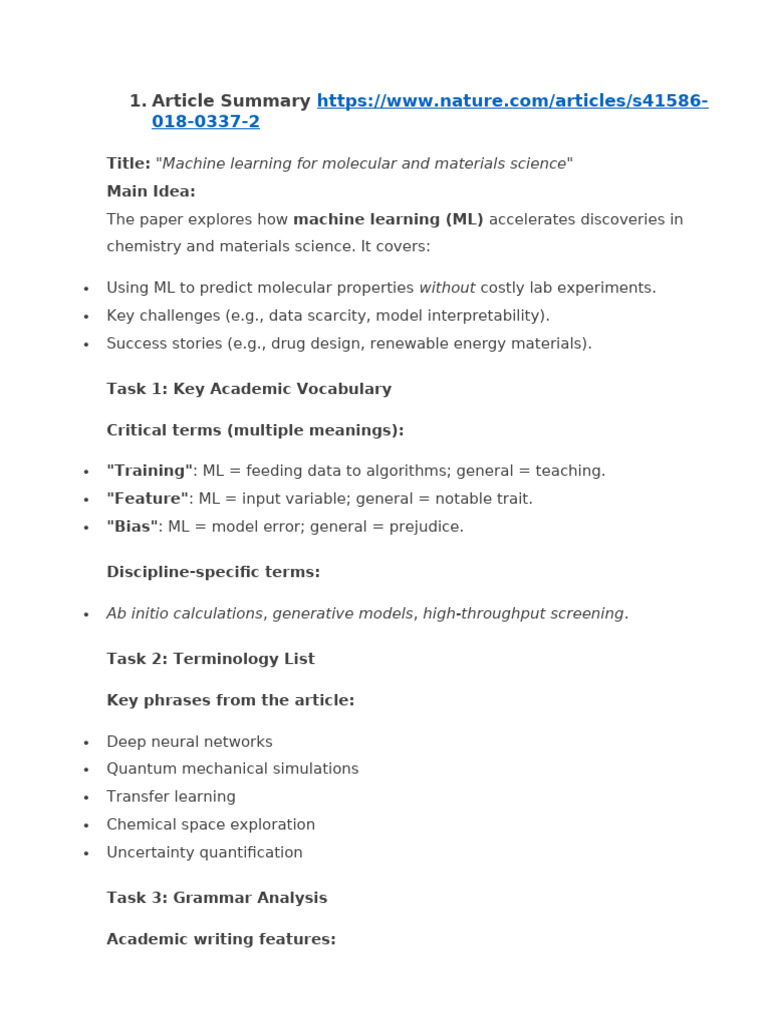 Machine Learning in Molecular Science | PDF