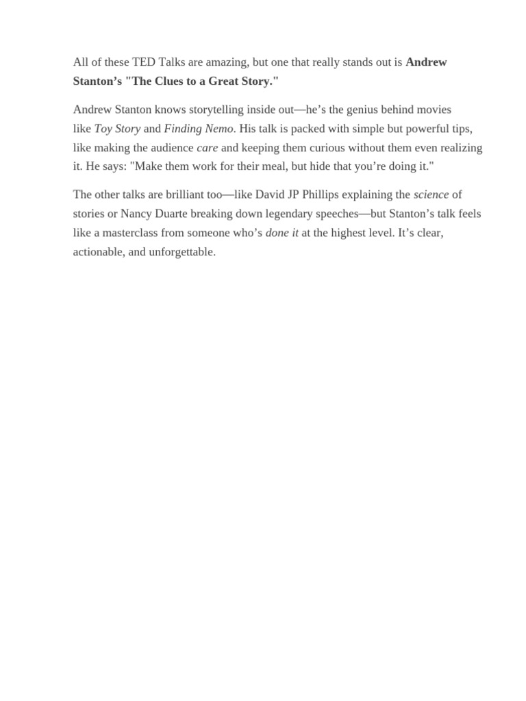 All of These TED Talks Are Amazing | PDF