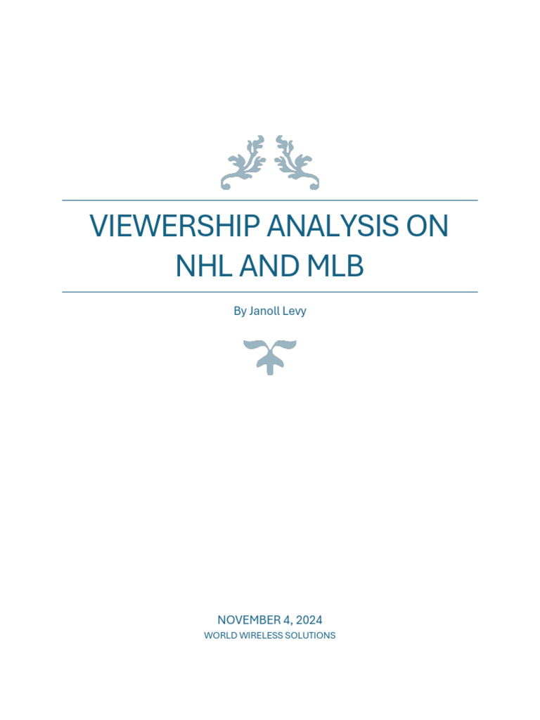 Viewership Analysis on NHL AND MLB | PDF | Audience Measurement ...