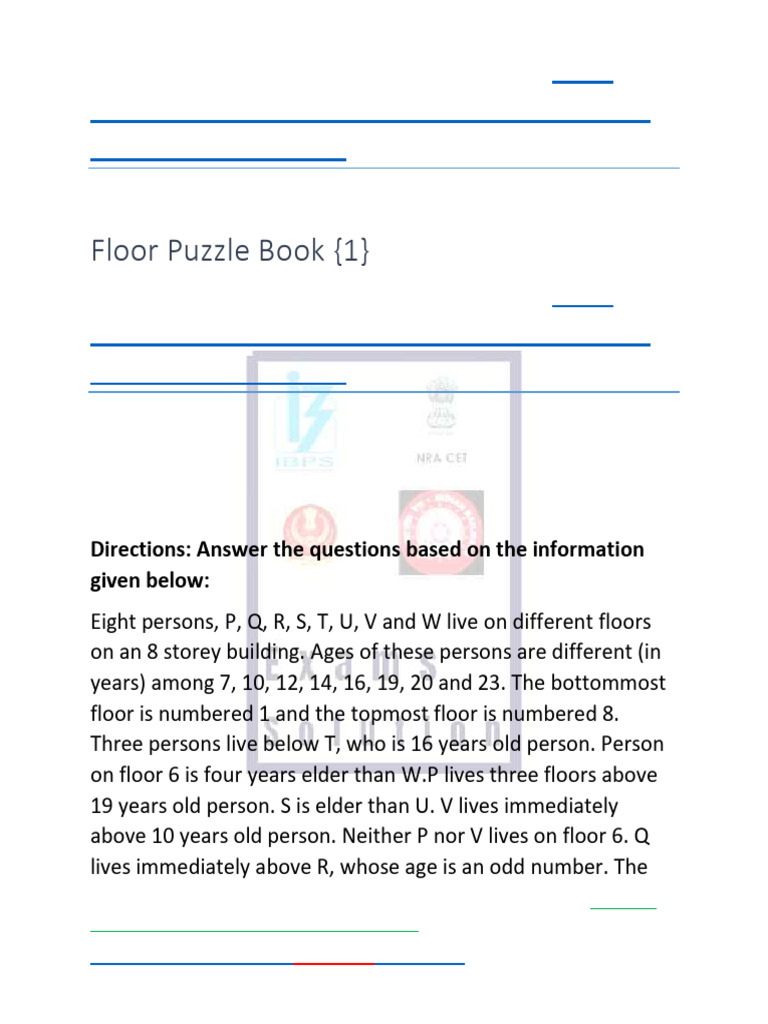Floor-Based Puzzle Solutions Guide | PDF