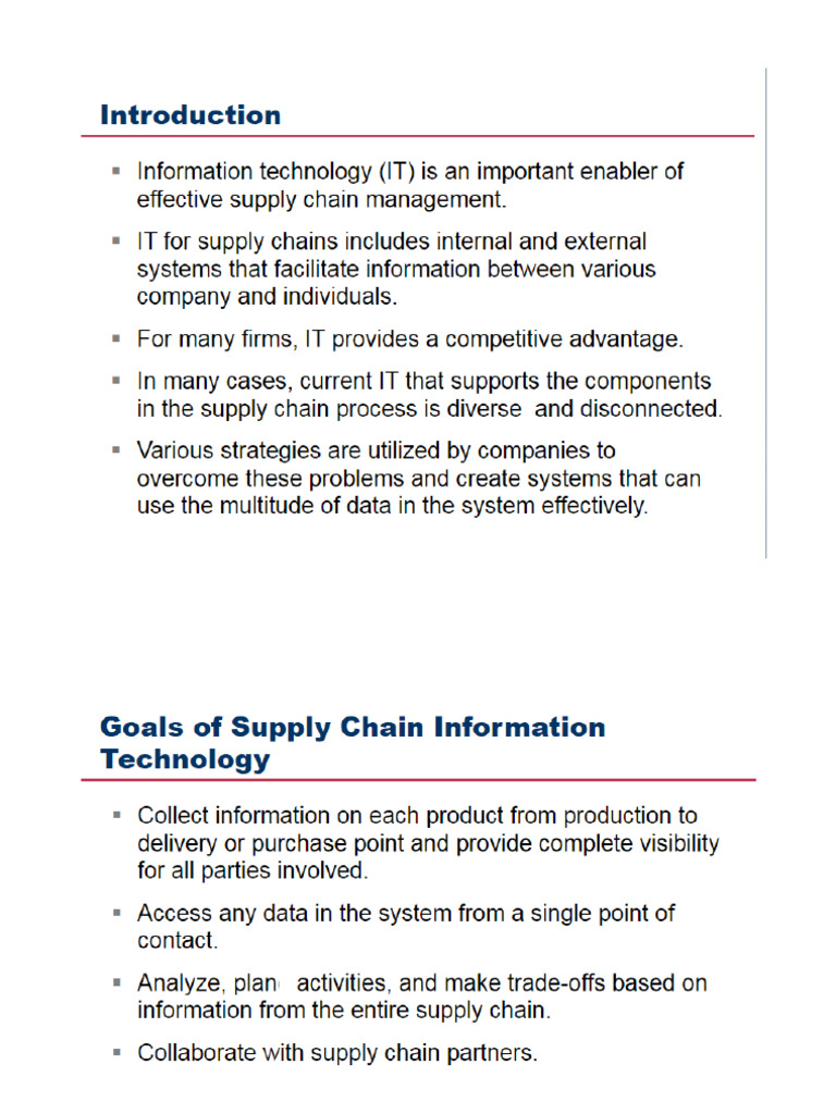 Module - 3 IT in Supply Chain Management | PDF