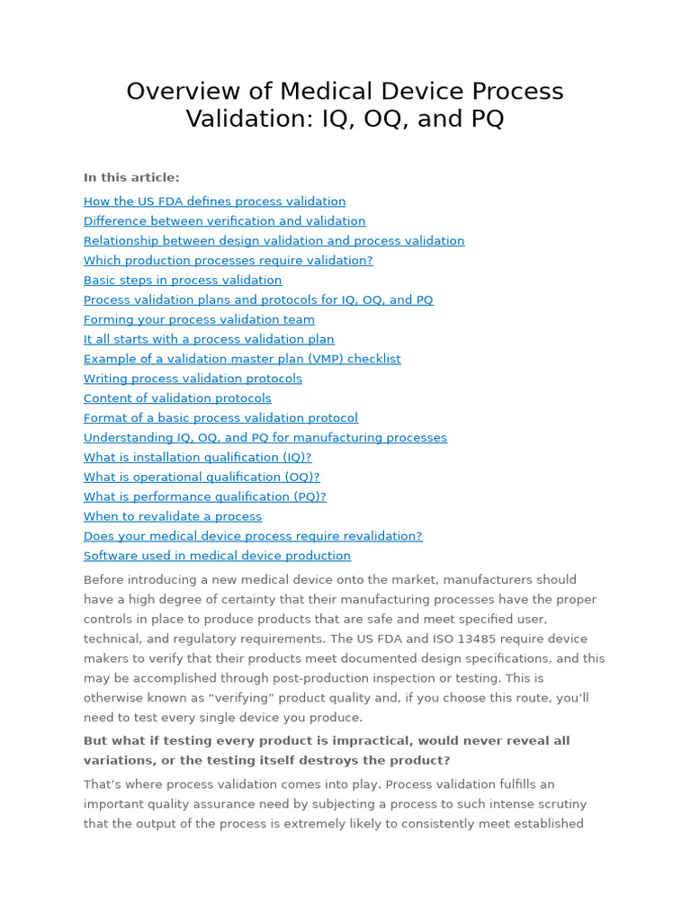 A Basic Guide To IQ, OQ, PQ New | PDF | Verification And Validation | Quality Management System