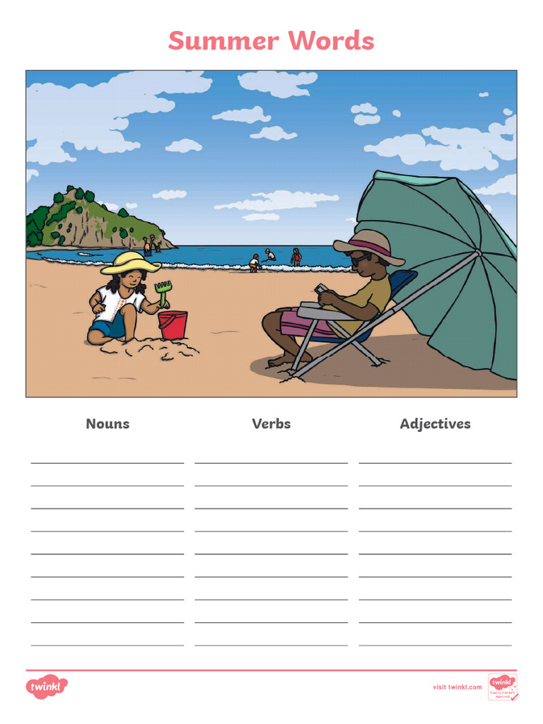 themed summer words | PDF