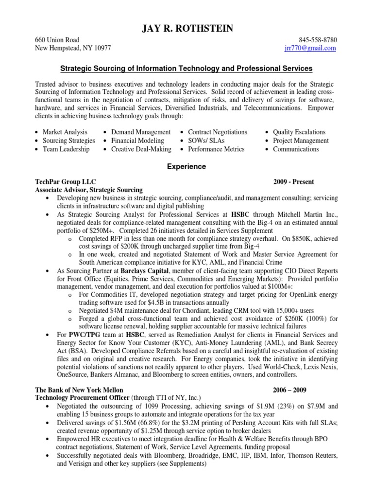 Jay Rothstein - Strategic Sourcing | PDF | Procurement | Money Laundering