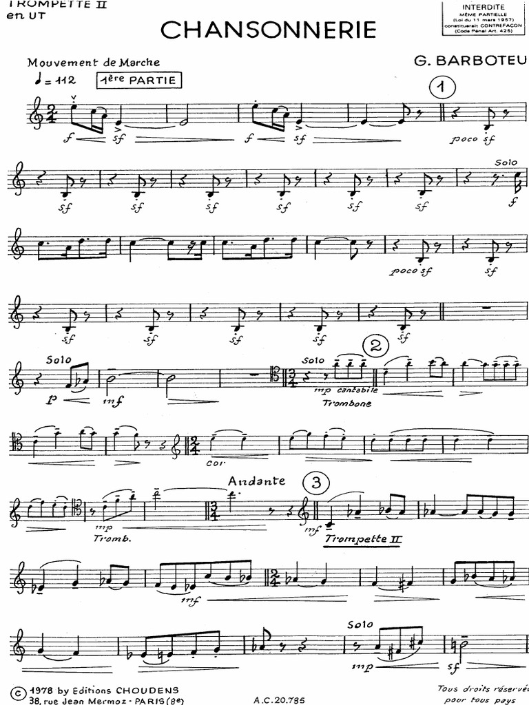Chansonnerie Trompette 2 en Ut | PDF