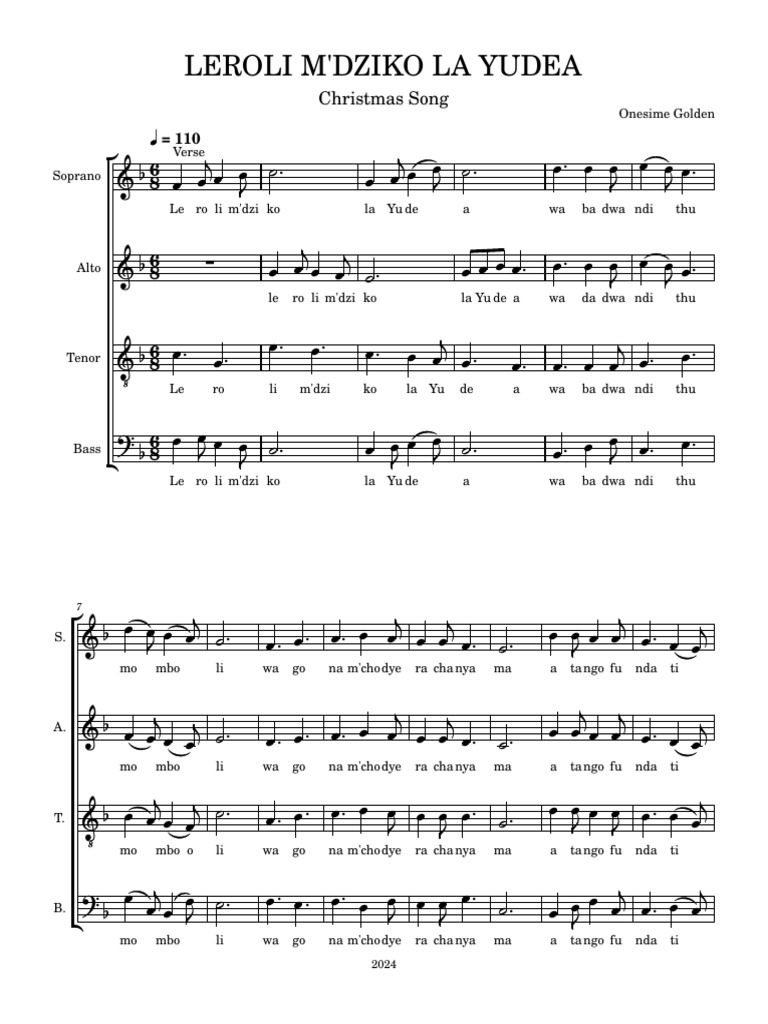 Leroli M'dziko La Yudea 2 | PDF | Vocal Music | Singing