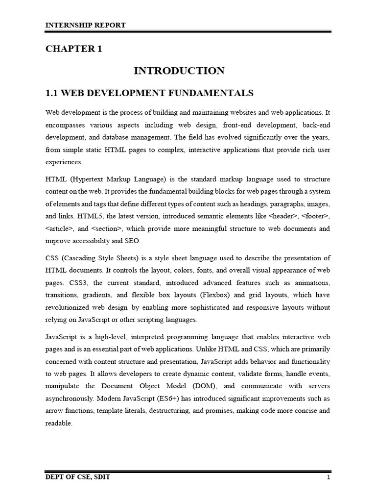 Internship Progressive Report | PDF | Html Element | World Wide Web
