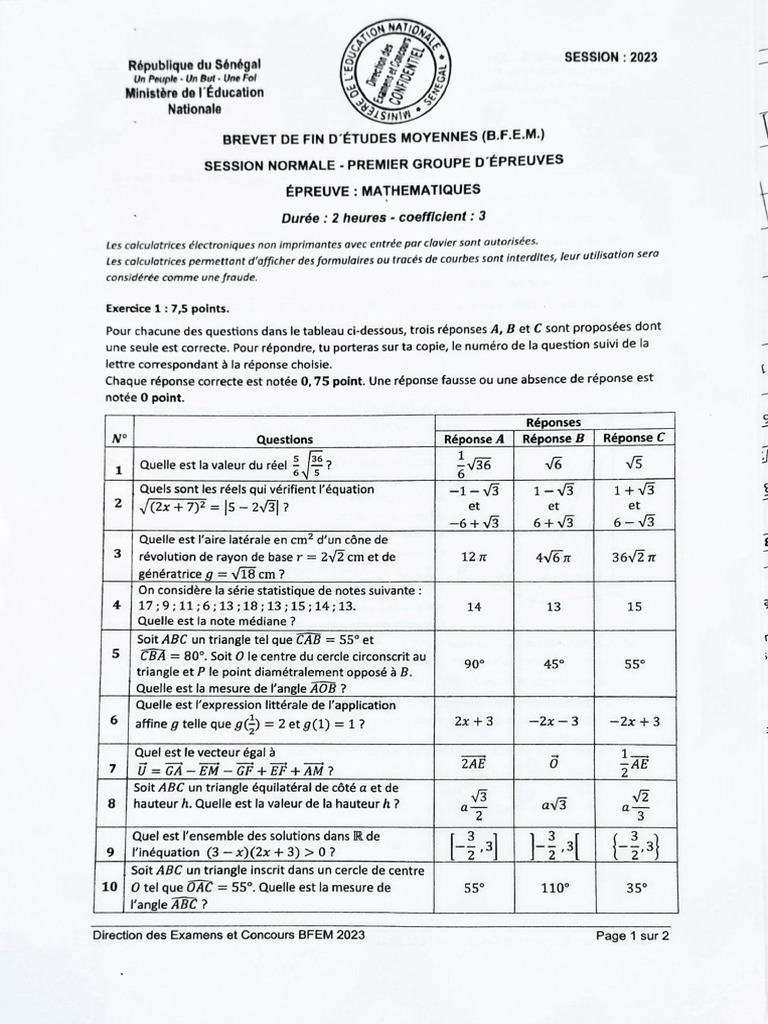 Maths Bfem 2023 05-Jul-2024 23-20-15 | PDF
