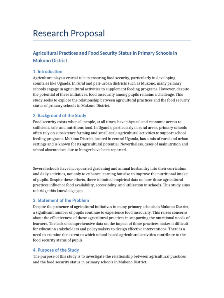 Agricultural Practices & Food Security in Mukono | PDF | Food Security ...