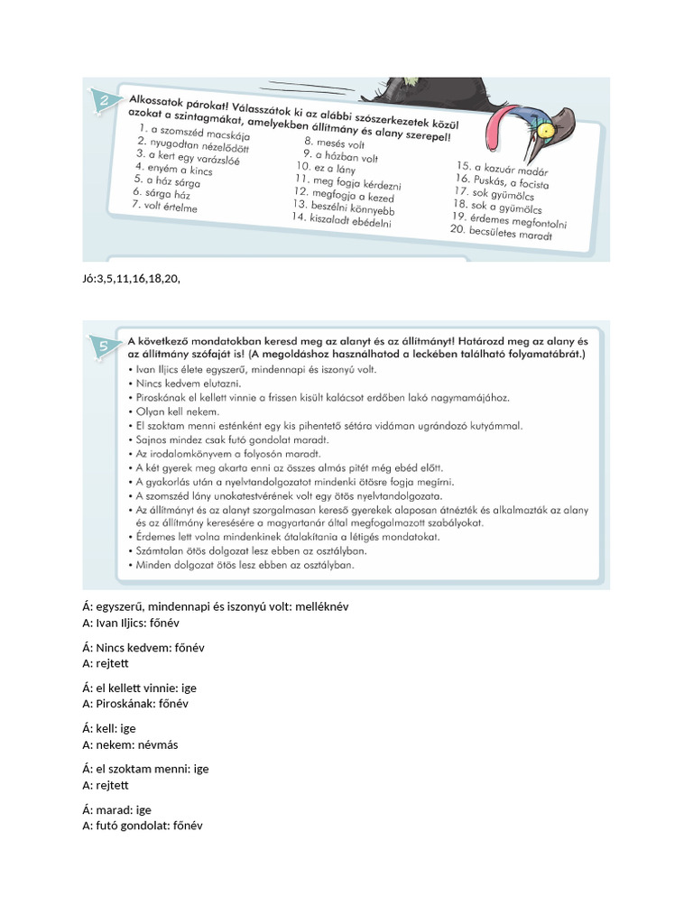 Állítmány És Alany | PDF