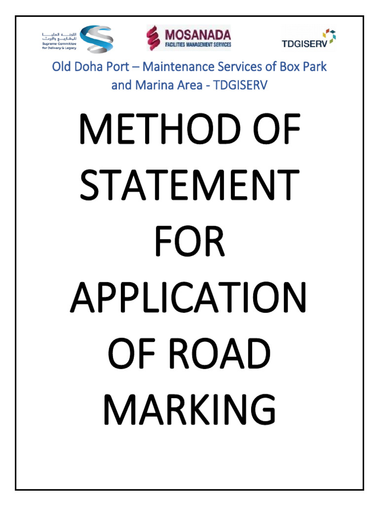 Road Marking Installation Method Statement | PDF | Road | Personal ...