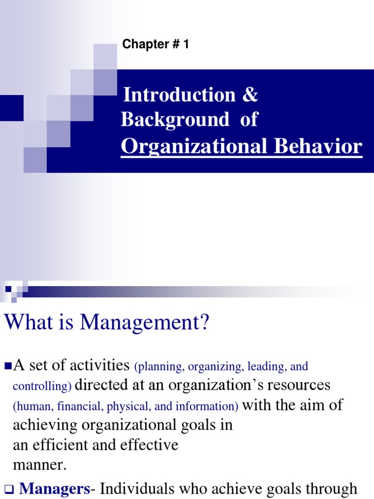Introduction & Background Of: Organizational Behavior | PDF ...
