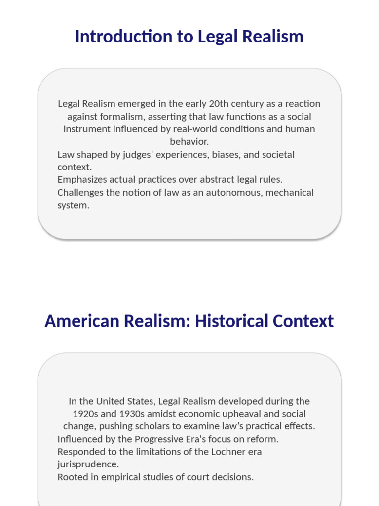 Legal Realism Class Presentation | PDF | Jurisprudence | Applied Philosophy