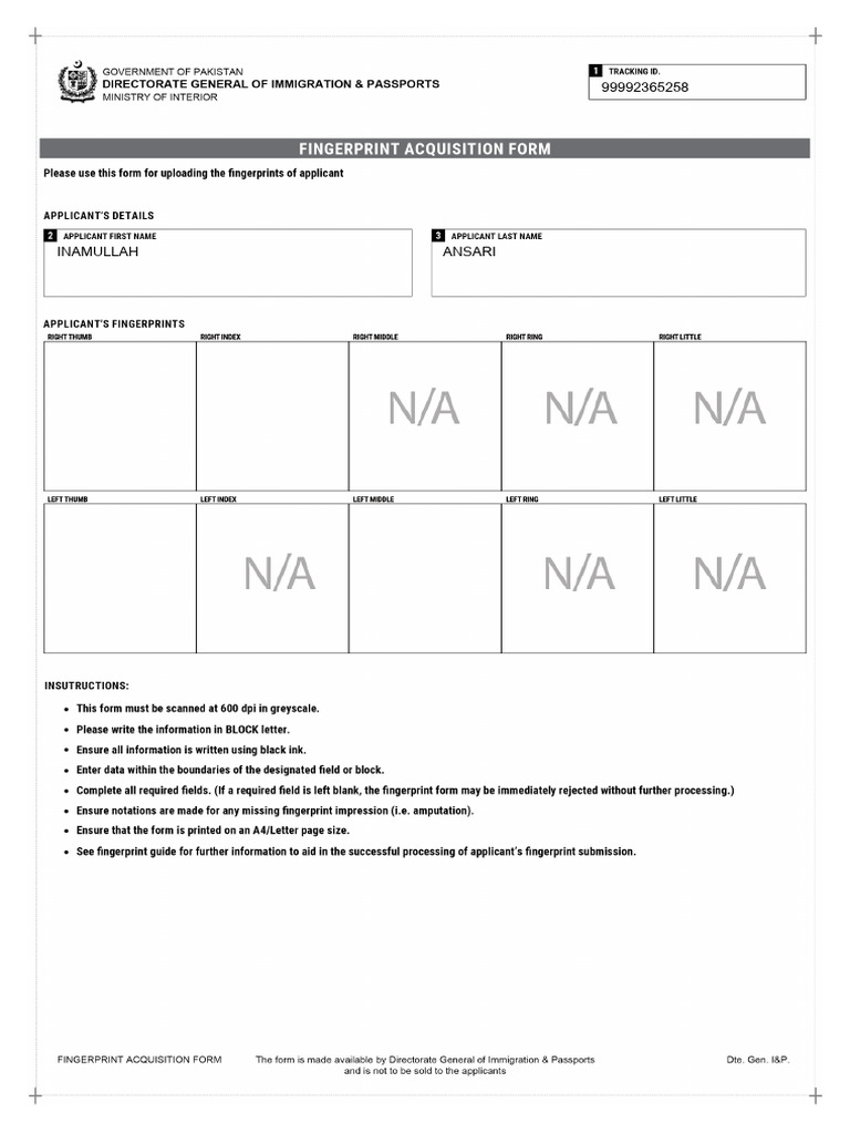 Fform 99992365258 | PDF