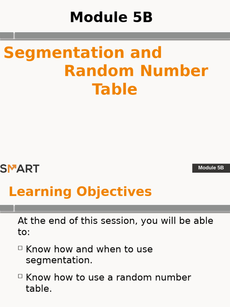 Module 5B Segmentation, RNT | PDF