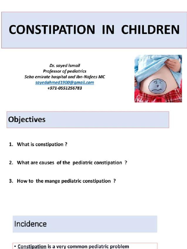 Constipation in Children | PDF