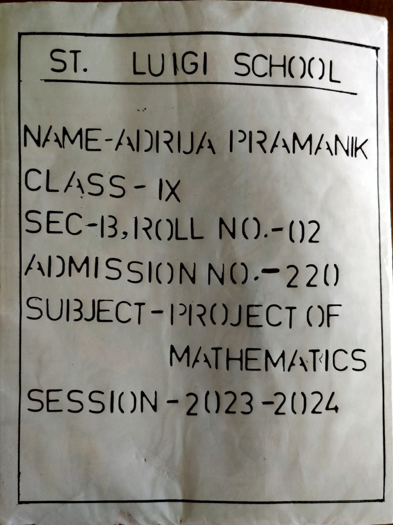 Class 9 Maths Project 2024 | PDF