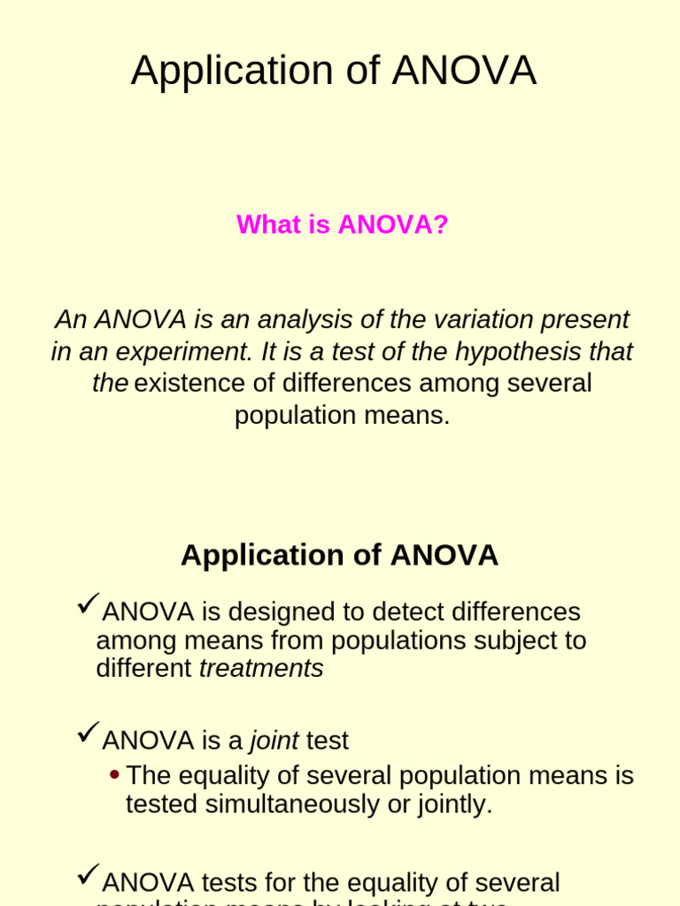 FDA Application of ANOVA | PDF | Analysis Of Variance | Errors And ...