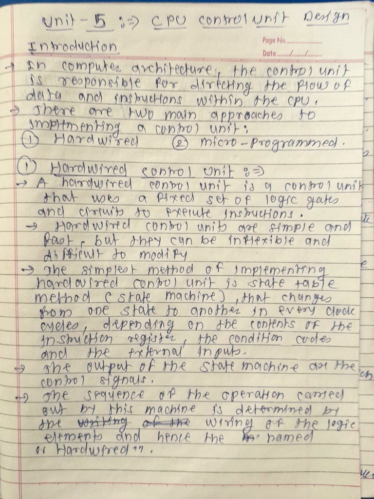 CPU Control Unit Design - Computer Architecture and Organization | PDF