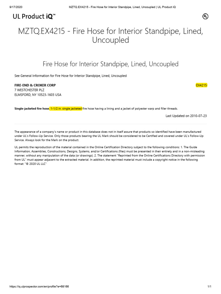 10. Fire Hose Pipe (Croker) | PDF