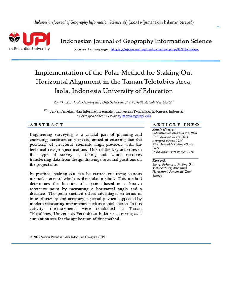 Polar Method for Staking Out Alignment | PDF | Surveying