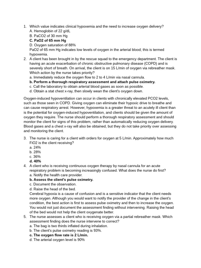 COPD sample Q&A | PDF | Chronic Obstructive Pulmonary Disease ...