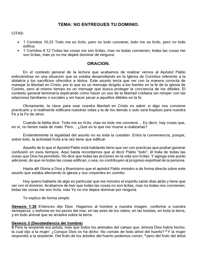 No Entregues Tu Dominio | PDF | David | Creencia religiosa y doctrina