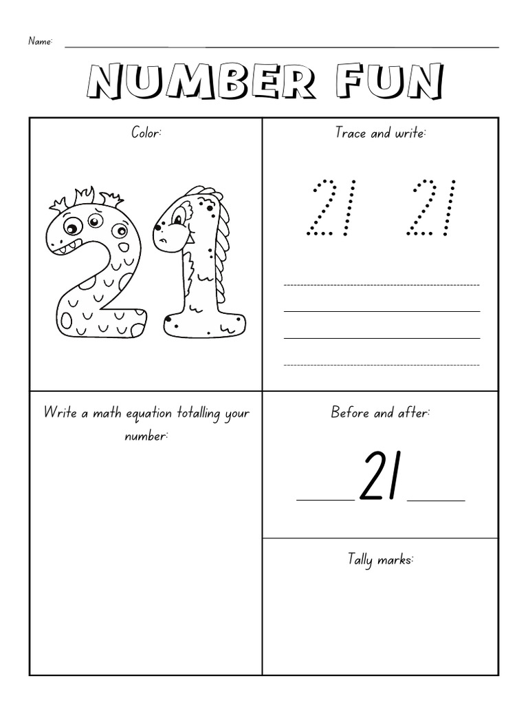 Numbers 21-25 Worksheet Activities | PDF