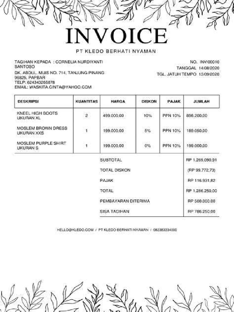 Contoh Invoice 4 | PDF