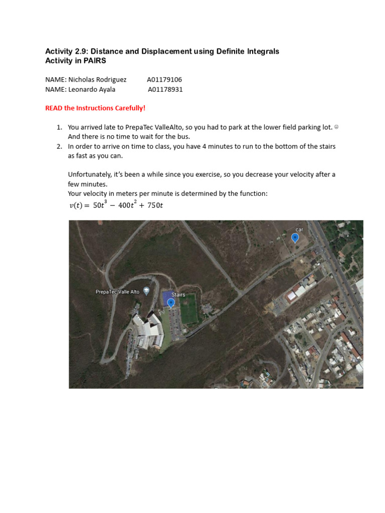 Activity Distance Vs Displacement (Googlr Earth) | PDF
