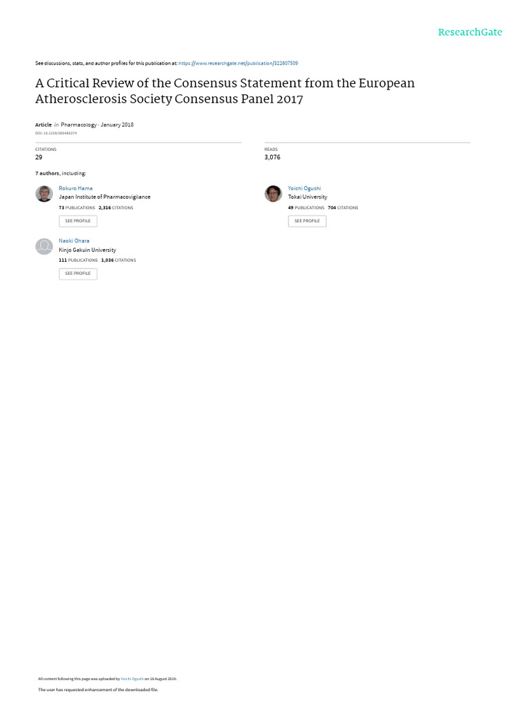 A Critical Review of The Consensus Statement From | PDF | Low Density ...