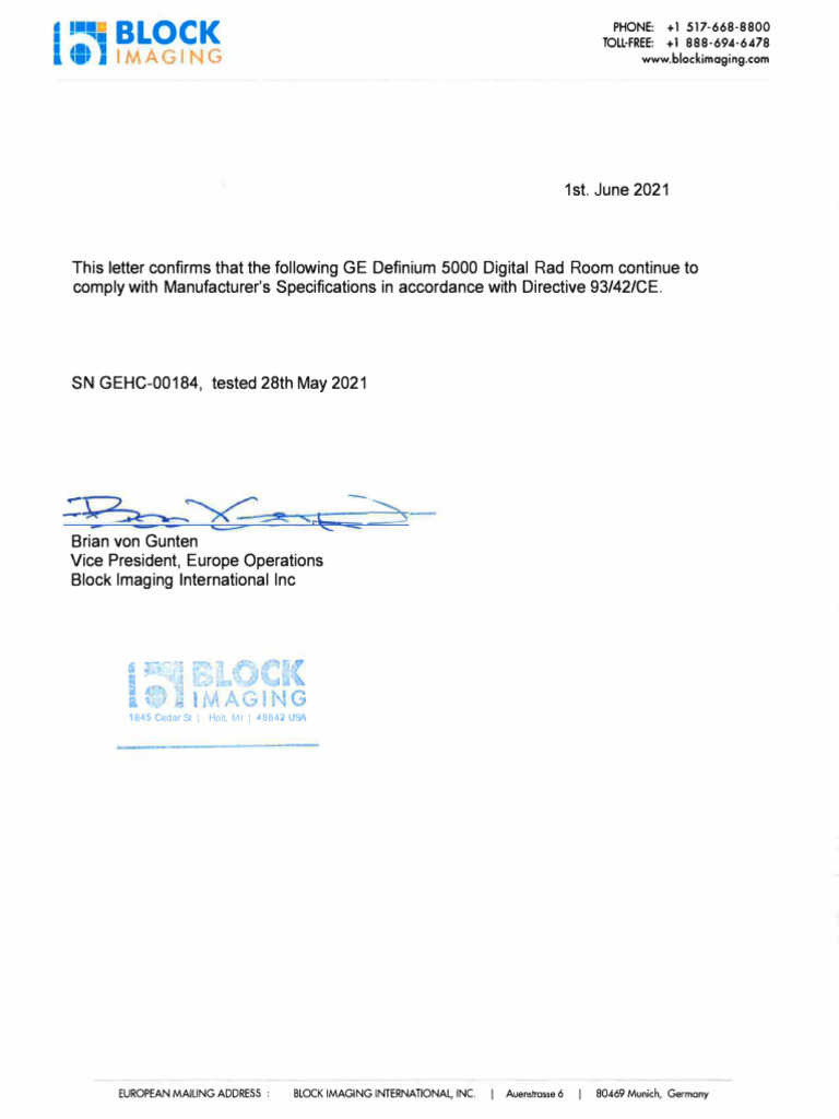 CE Letter Shipment - 2021!06!01 | PDF