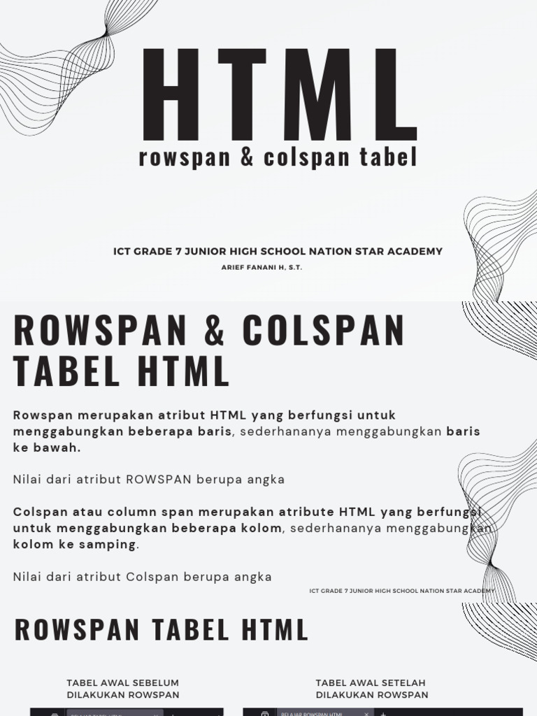 Rowspan Colspan Tabel HTML | PDF