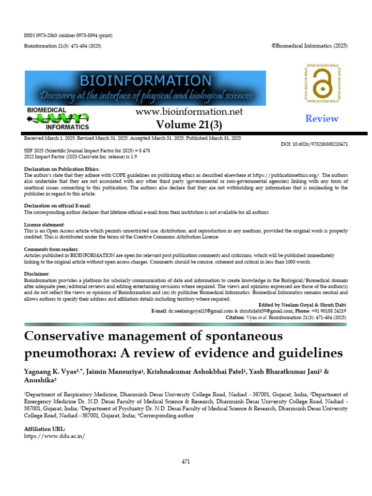 2025 Guidelines for Pneumothorax Management | PDF | Respiratory ...