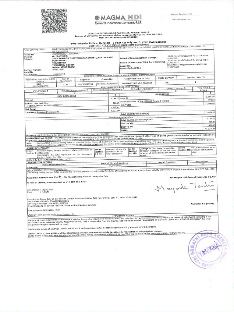 Bike Insurance | PDF