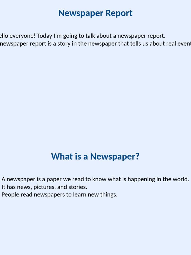 Understanding Newspaper Reports | PDF