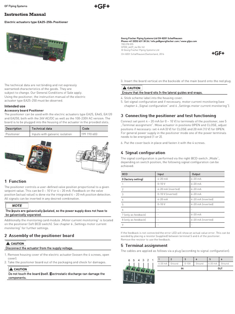 6429 1a 4a Manual EA Positioner | PDF | Power Supply | Feedback