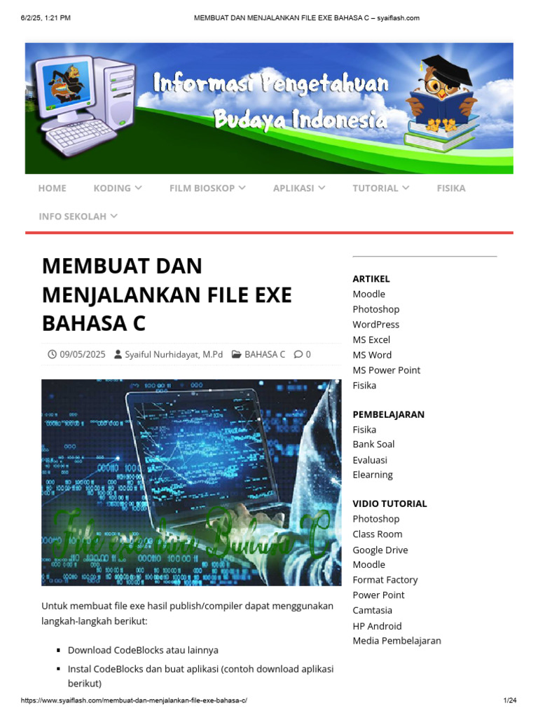Membuat Dan Menjalankan File Exe Bahasa C | PDF