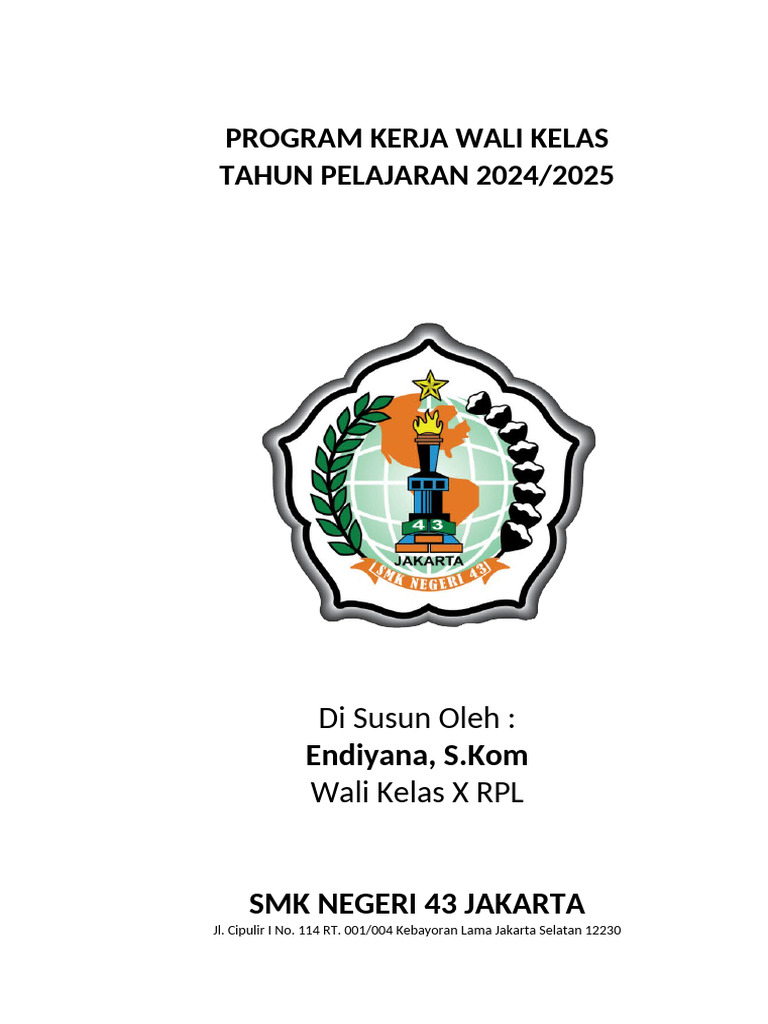 Program Kerja Wali Kelas x Rpl | PDF