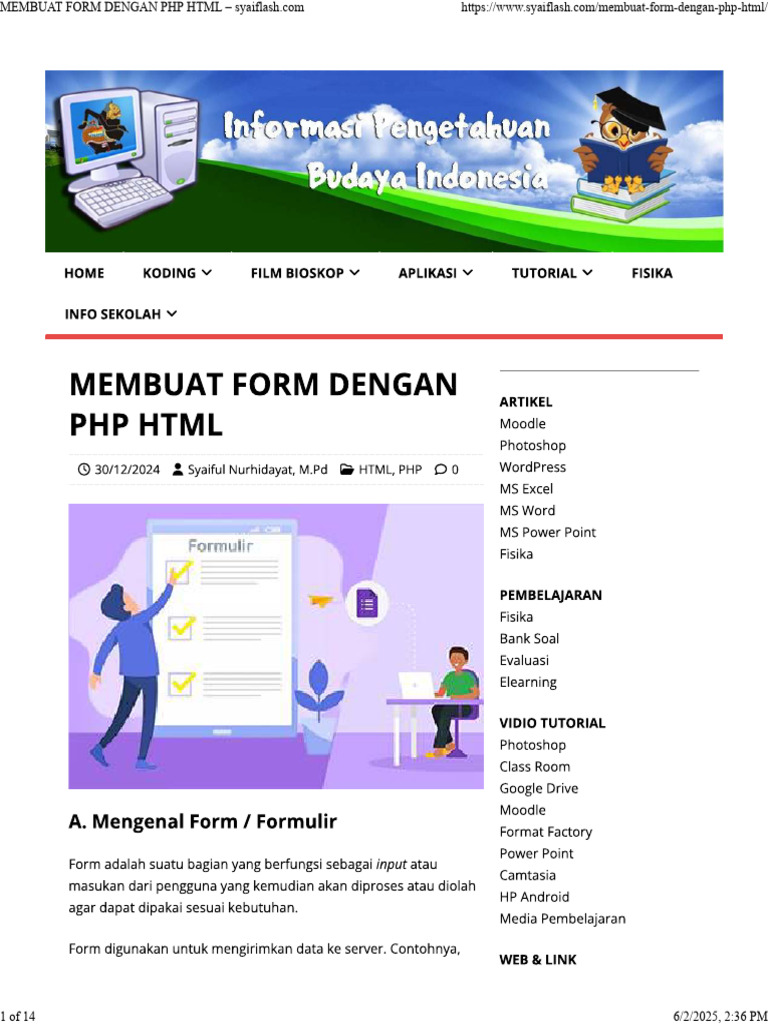 Membuat Form PHP dan HTML | PDF