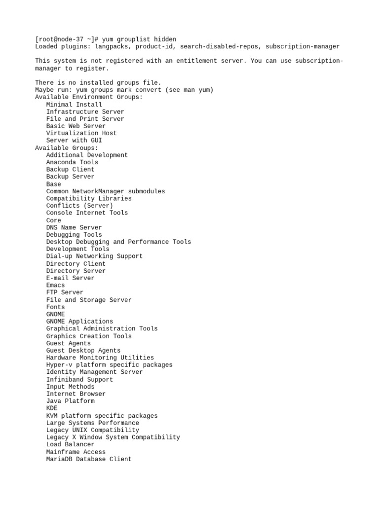 Yum Group List Overview | PDF