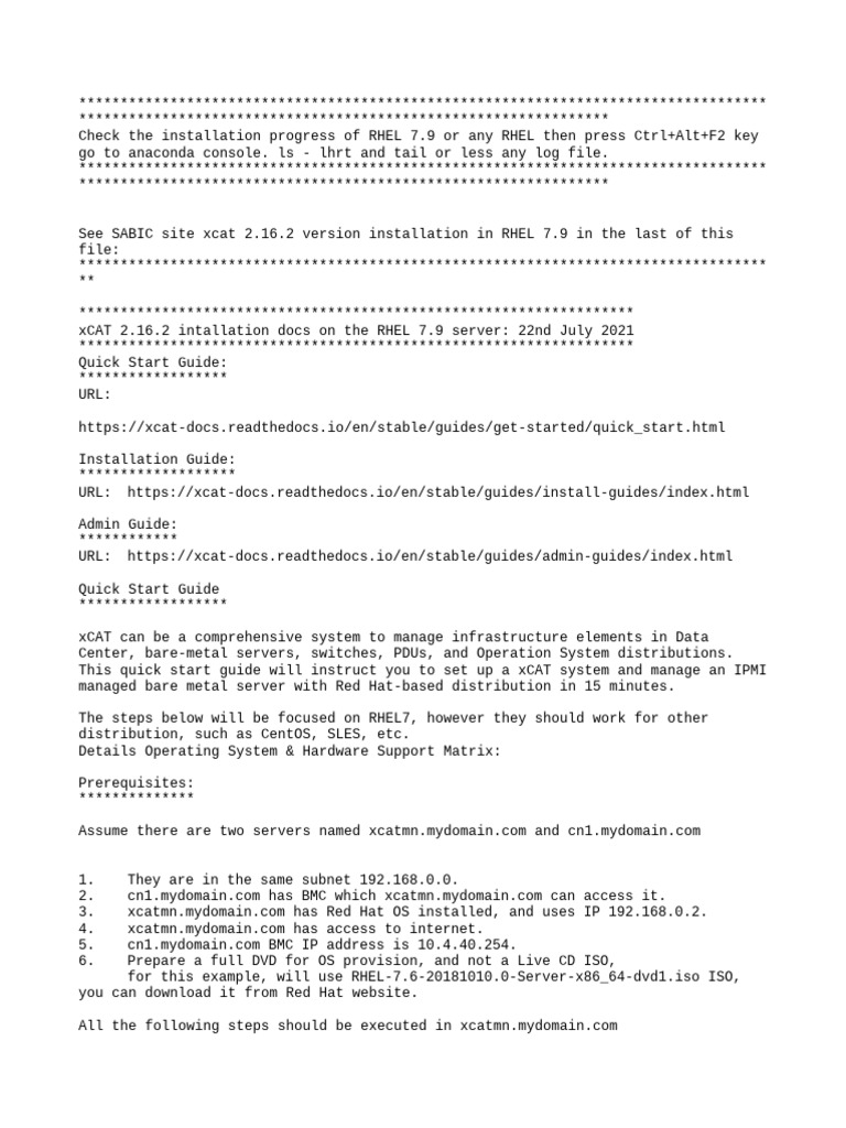 xCAT 2.16.2 Installation on RHEL 7.9 | PDF | Computing | Communications ...