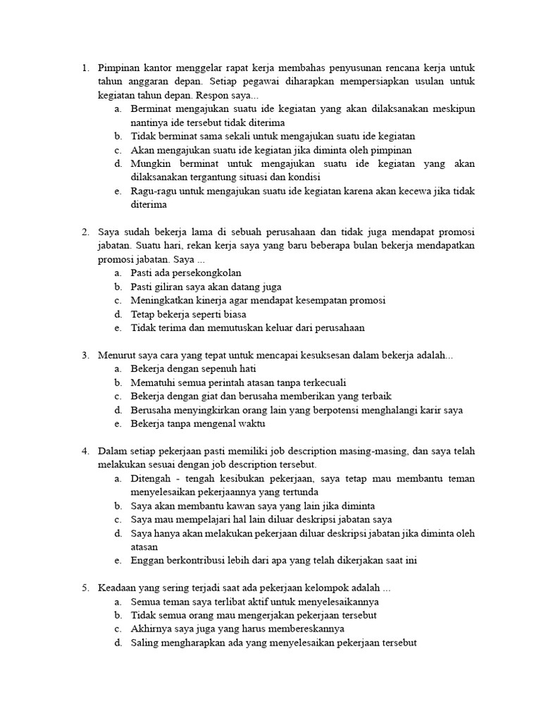 Latihan Soal TKP 4 | PDF