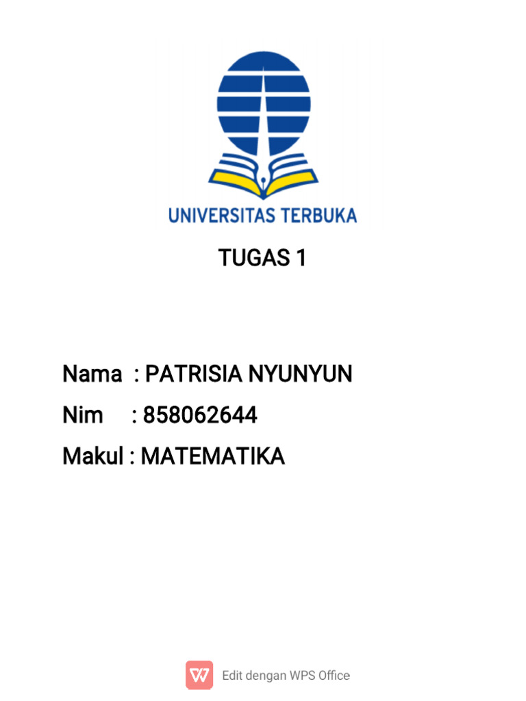 Tugas Tuton 1 Matematika | PDF