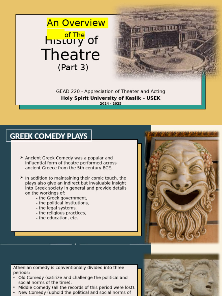 Overview - History of Theater - Part 3 | PDF | Aristophanes | Comedy