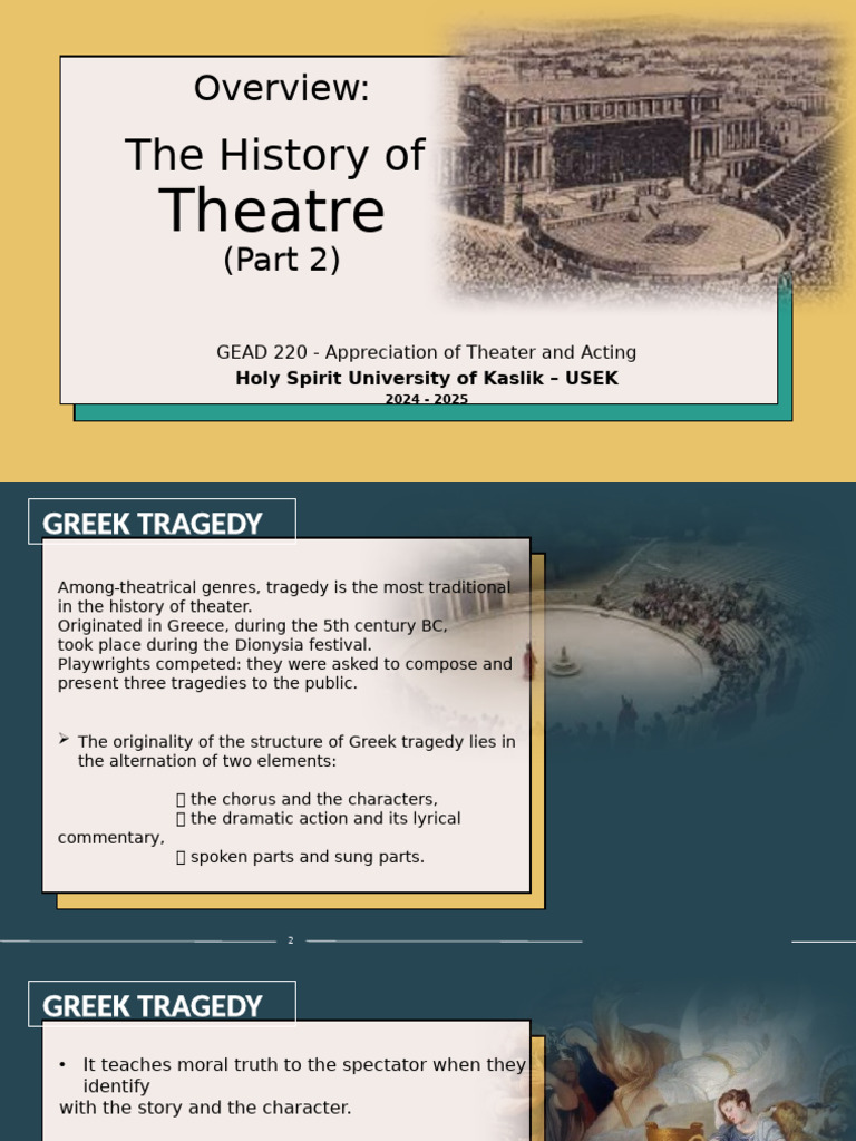 Overview - History of Theater - Part 2 Tragedy | PDF | Tragedy | Greek ...
