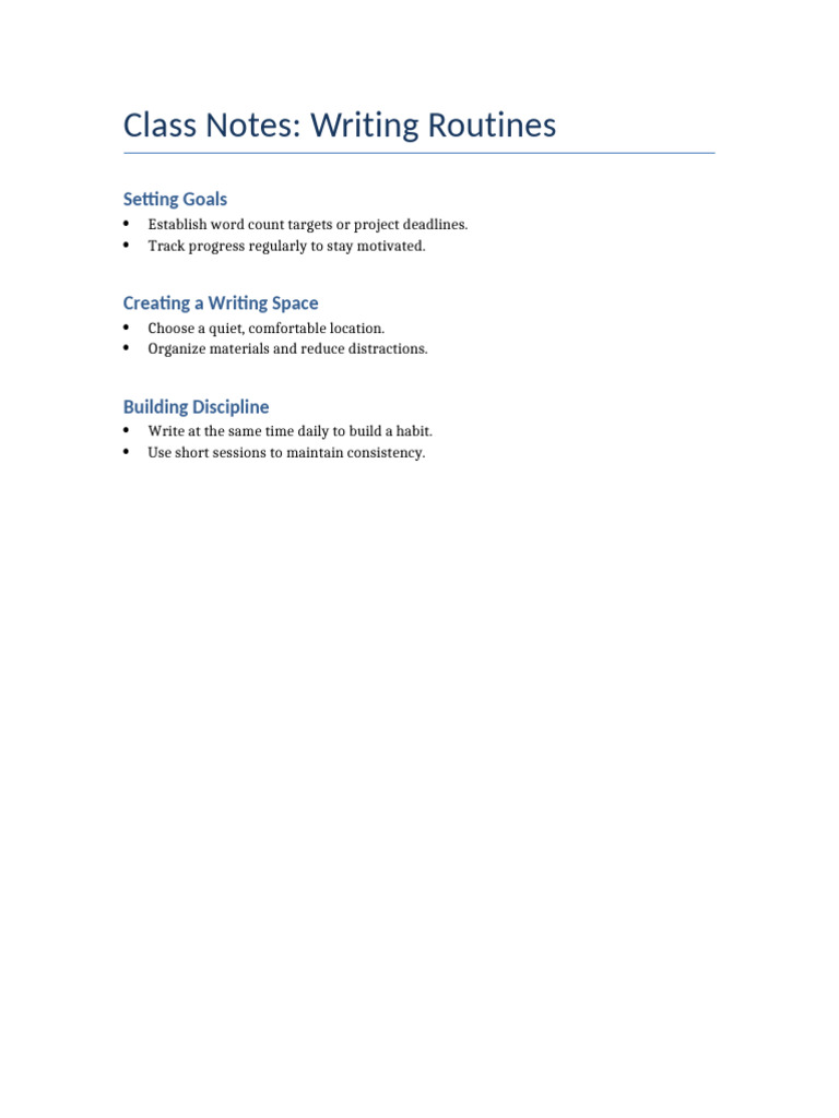 Effective Writing Routines Guide | PDF