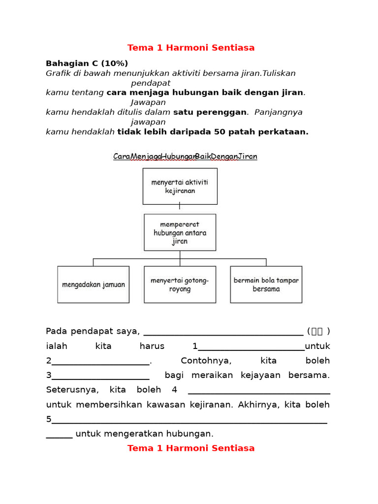 Tema 1 Harmoni Sentiasa | PDF