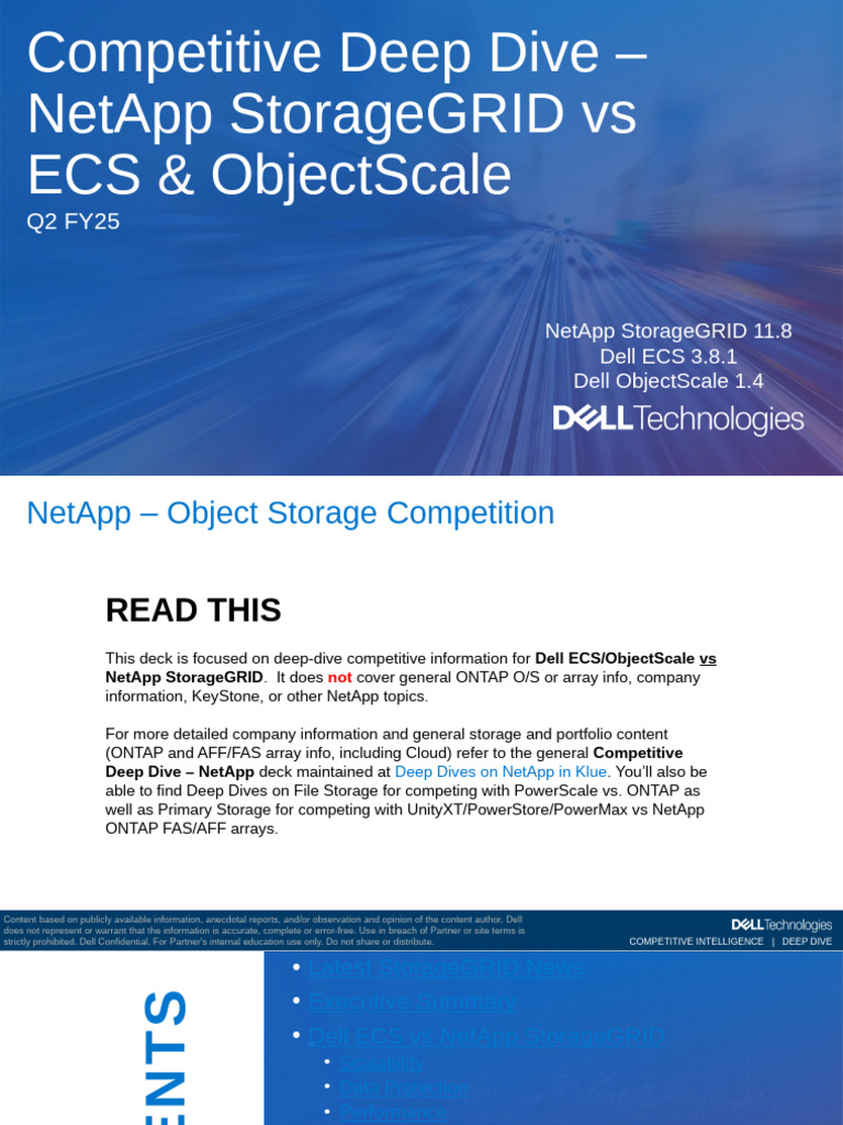 Competitive Deep Dive Netapp Storagegrid Webscale | PDF | Computing | Computer Architecture